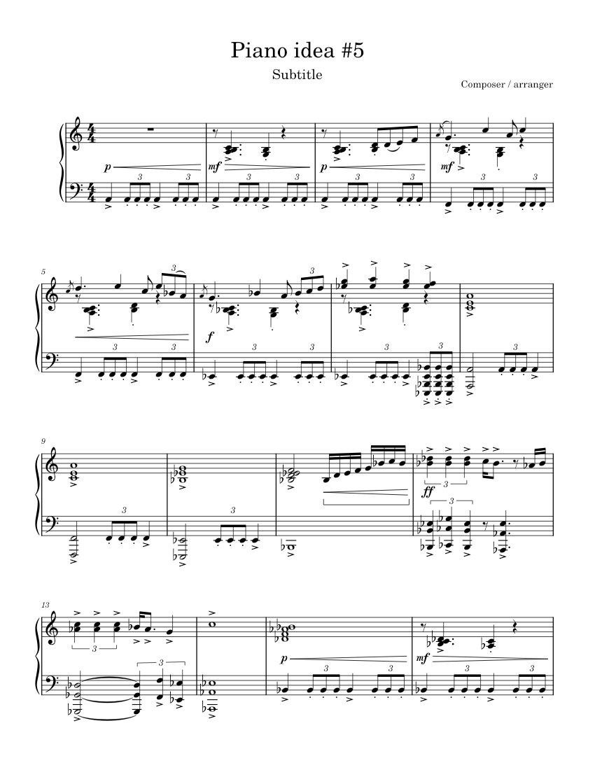idea #5 – miguelitomtzv Sheet music for Piano (Solo) | Musescore.com