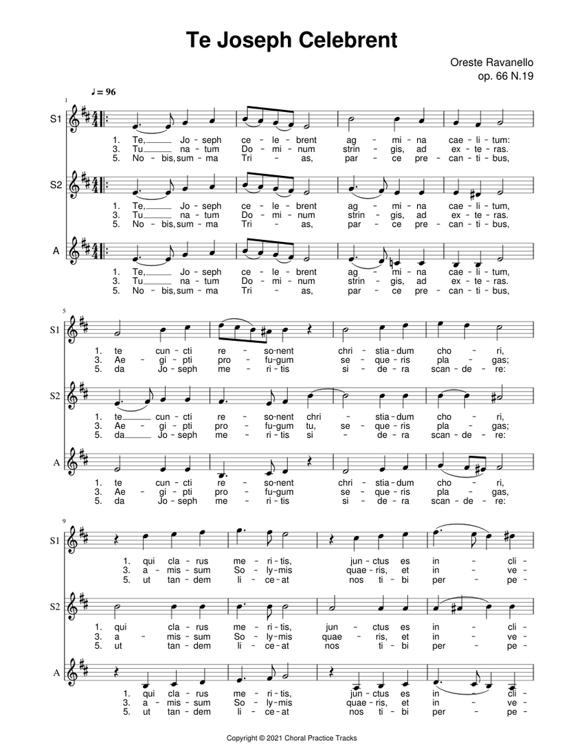 Te Joseph Celebrent Sheet music for Soprano, Alto (Choral) | Musescore.com