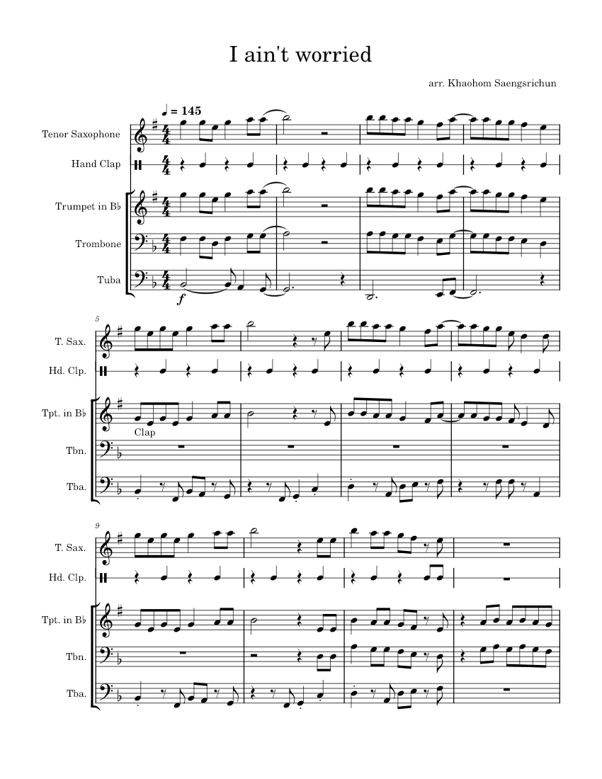 I Ain’t Worried – OneRepublic (From Top Gun: Maverick) Sheet Music for ...