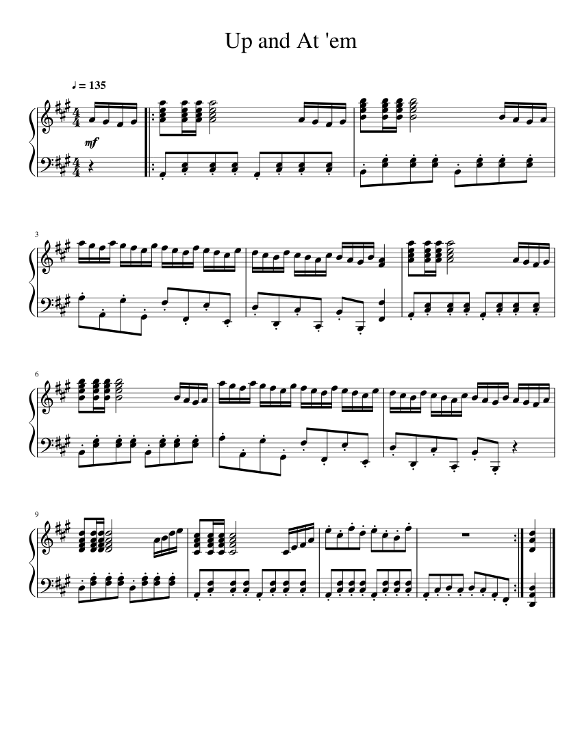 Up and At em Sheet music for Piano (Solo) | Musescore.com