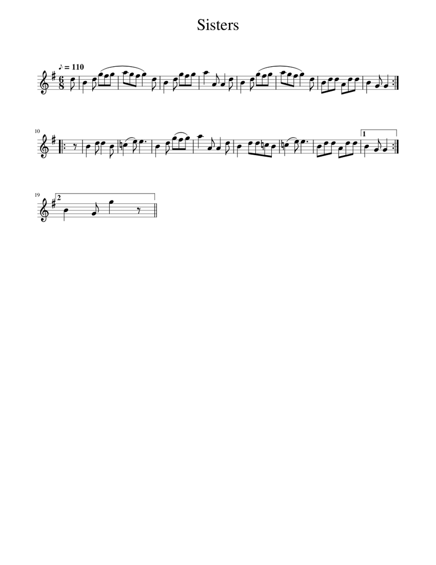 Sisters Sheet music for Piano (Solo) | Musescore.com