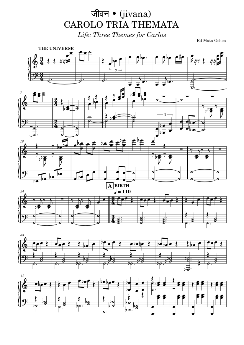 Jivana, Carolo Tria Themata – Ed Mata Ochoa "Life: Three Themes for ...