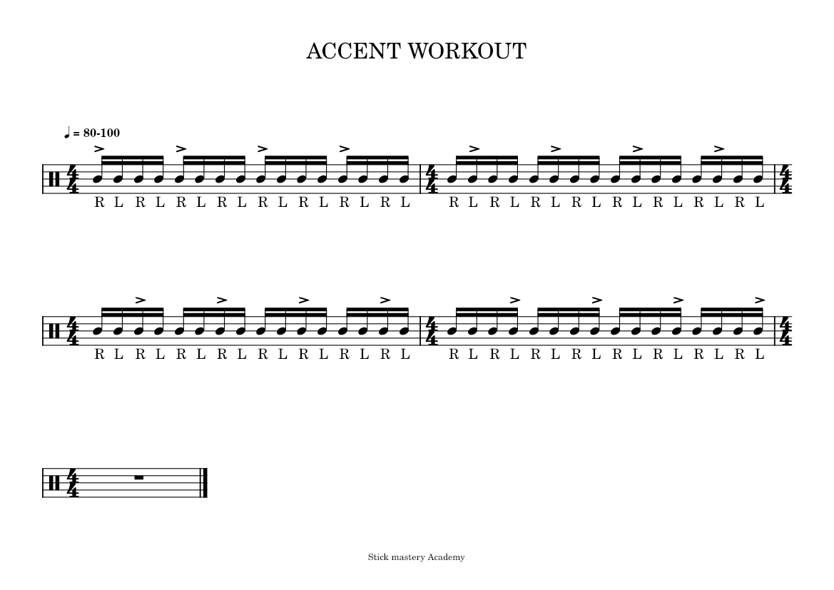 accent workout Sheet music for Snare drum (Solo) | Musescore.com