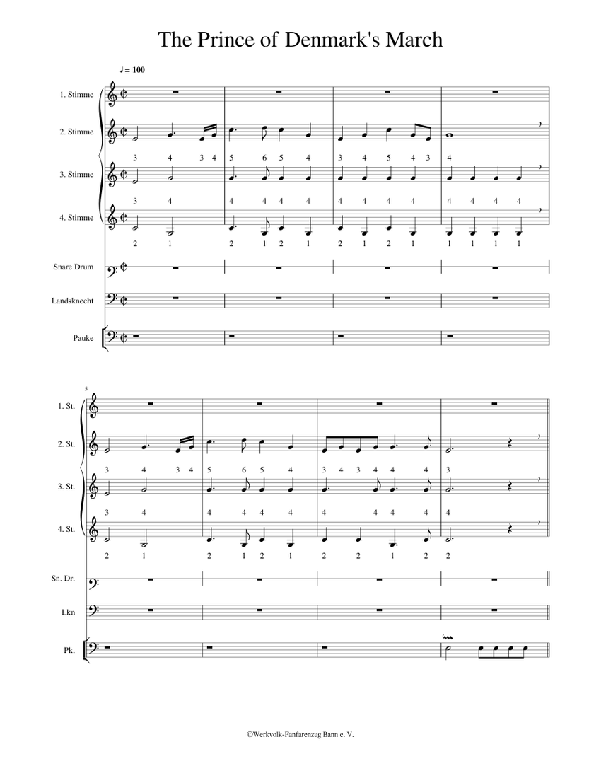 The Prince of Denmark's March Sheet music for Trumpet in b-flat, Timpani (Mixed Ensemble ...