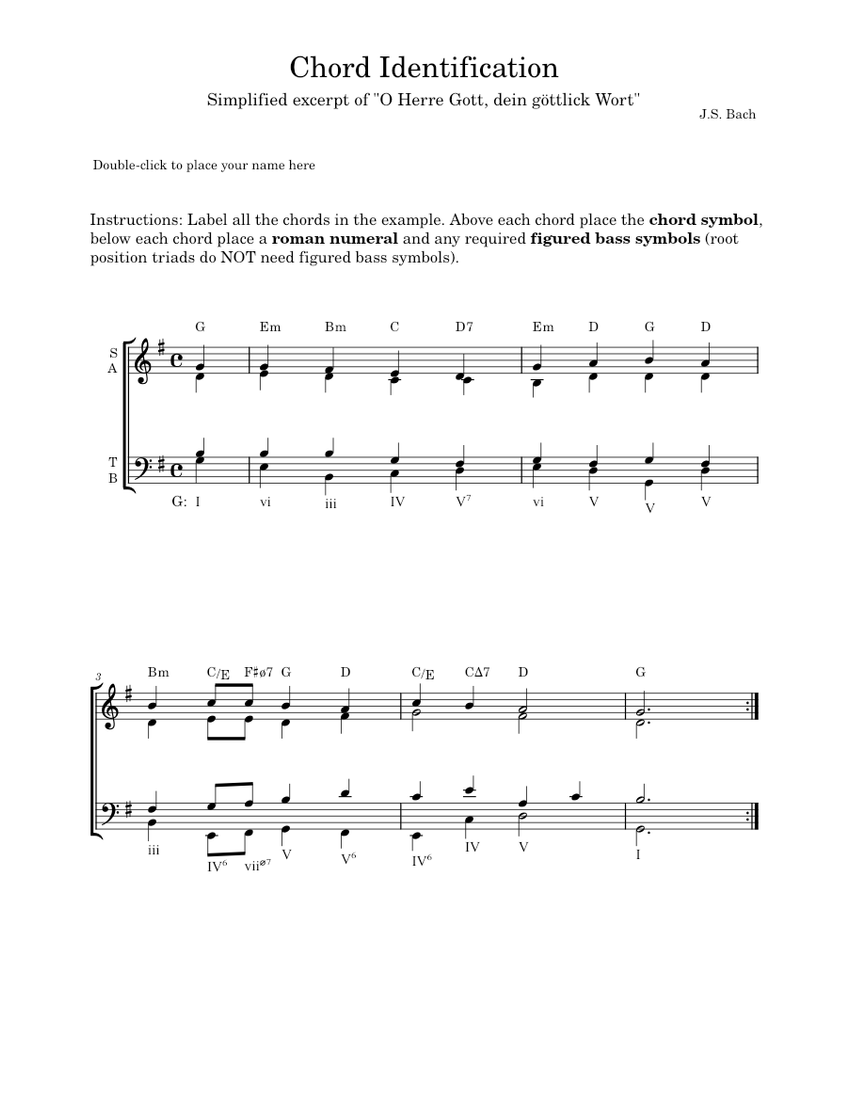 O Herre Gott, dein göttlich Wort – Johann Sebastian Bach chord-analysis ...