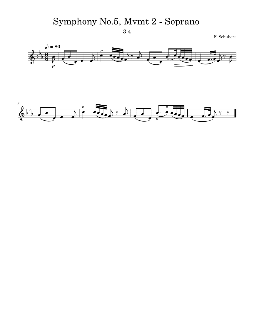 Symphony No.5, D.485 – Franz Schubert Symphony No.5, Mvmt 2 - Soprano ...