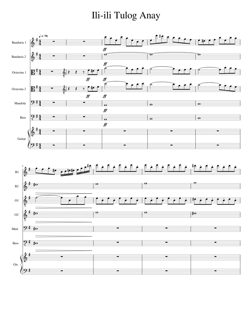 Ili-ili Tulog Anay (Visayan Folk Song) – Unidentified source Sheet ...