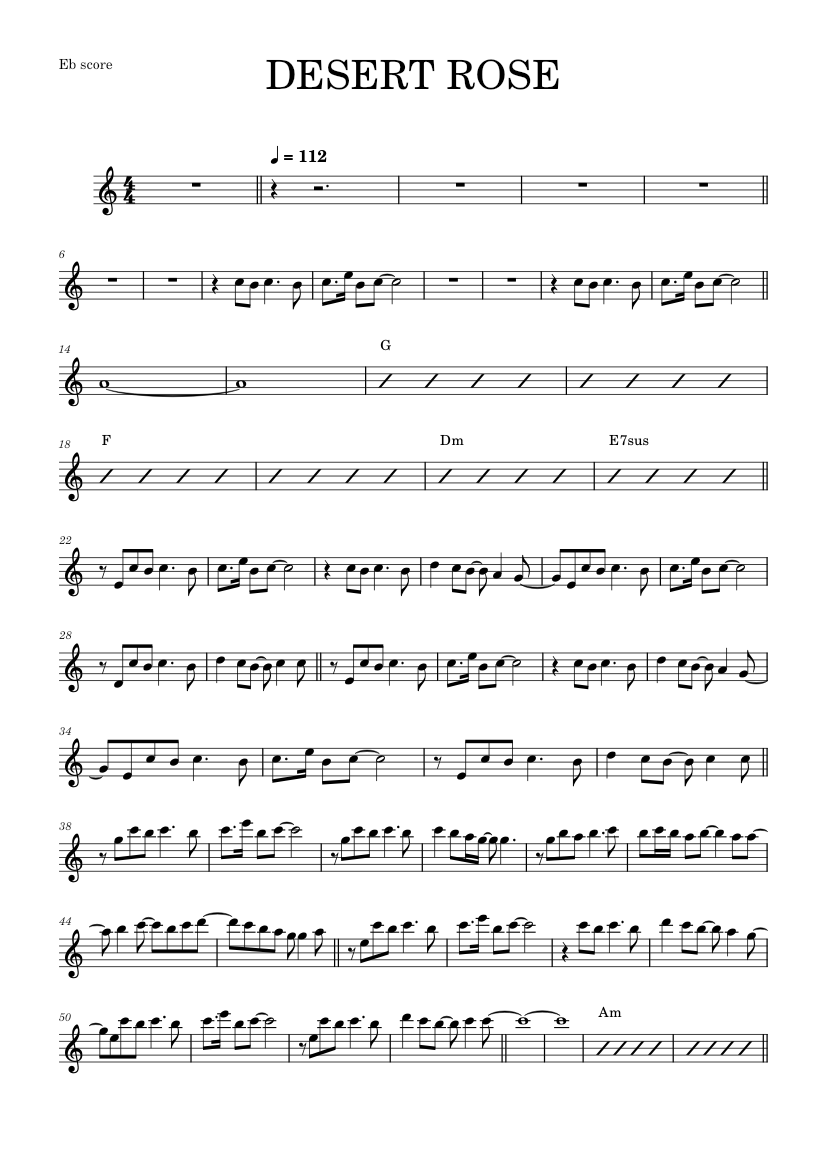 Desert rose – Sting (ALTO SAX RMX) Sheet Music with Chords for ...