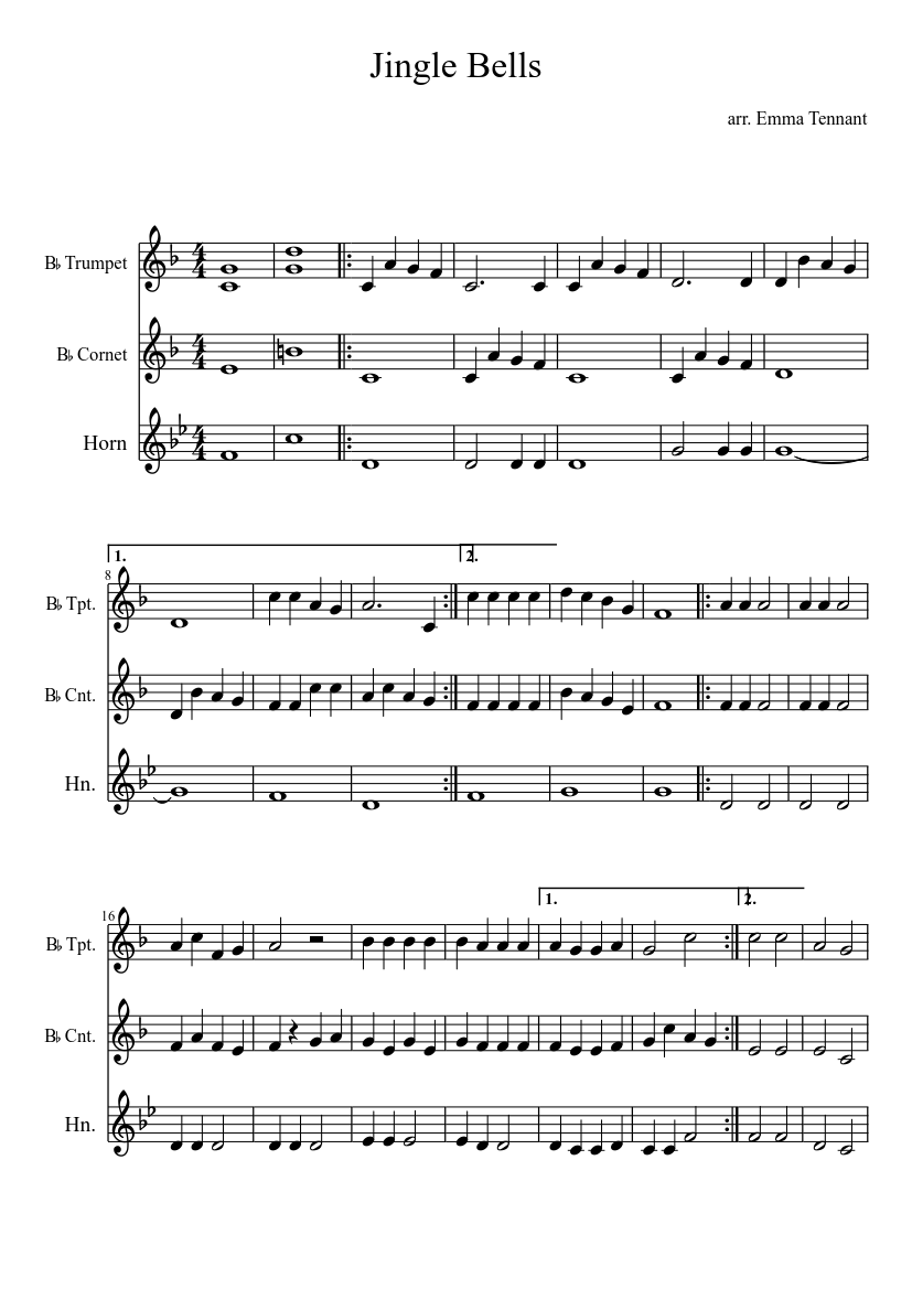 Jingle Bells Sheet Music Trumpet