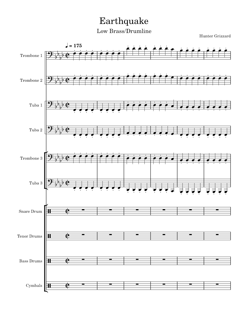 Earthquake – LSU Earthquake Sheet music for Trombone, Tuba, Synthesizer ...