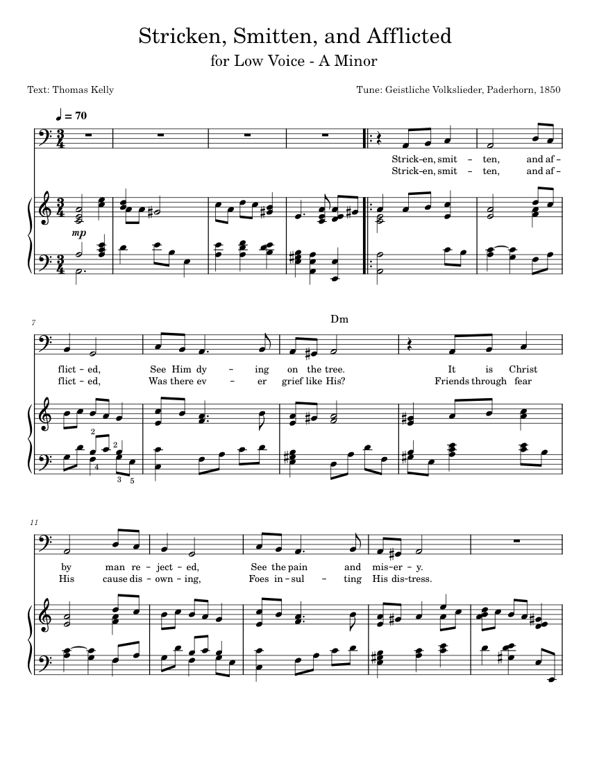 Stricken, Smitten, and Afflicted AMinor ForLowVoice Sheet music for ...
