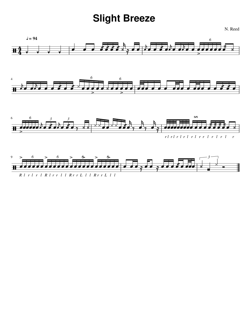 Slight Breeze Sheet music for Snare drum (Solo) | Musescore.com