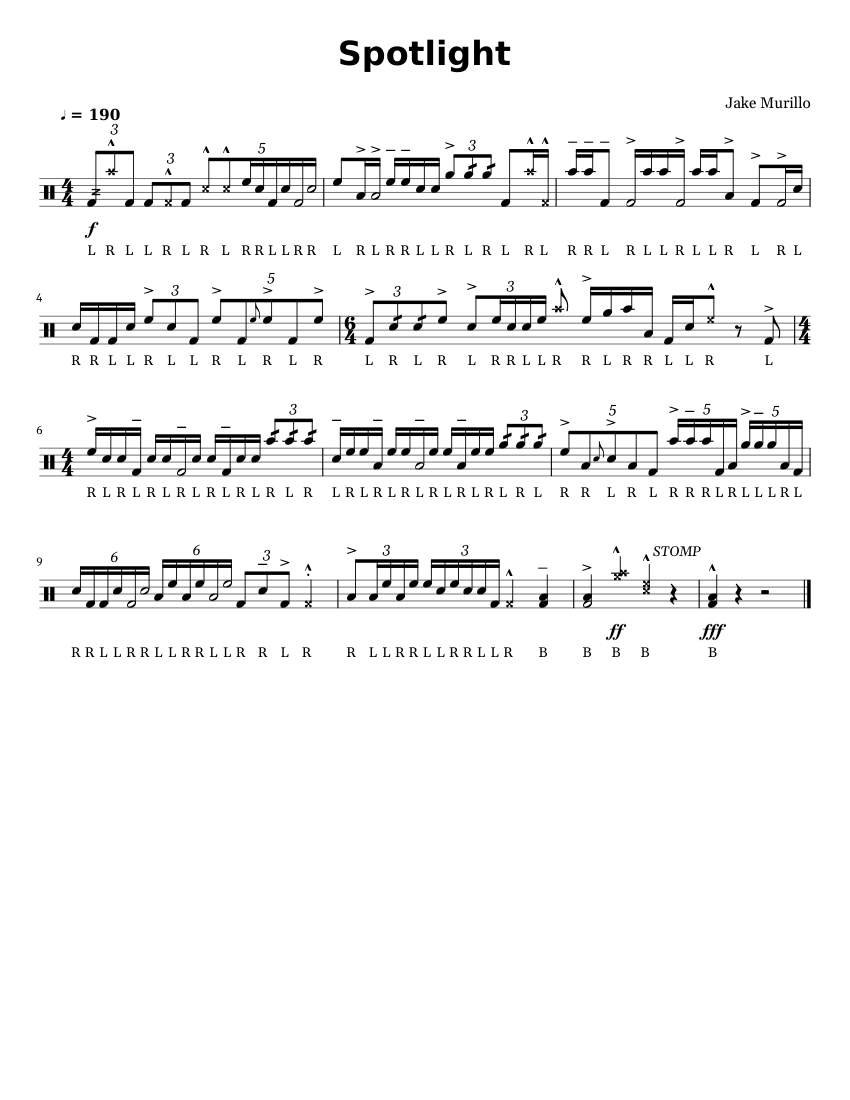 Spotlight Sheet music for Tenor drum (Solo) | Musescore.com
