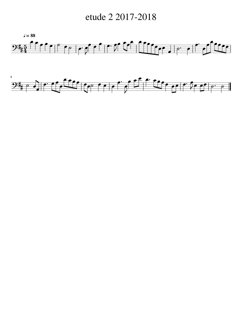 etude 2 2017-2018 Sheet music for Piano (Solo) | Musescore.com