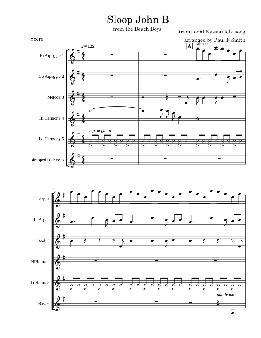 The Sloop John B. – Misc Traditional The Sloop John B. – ensemble Sheet music for Piano (String ...