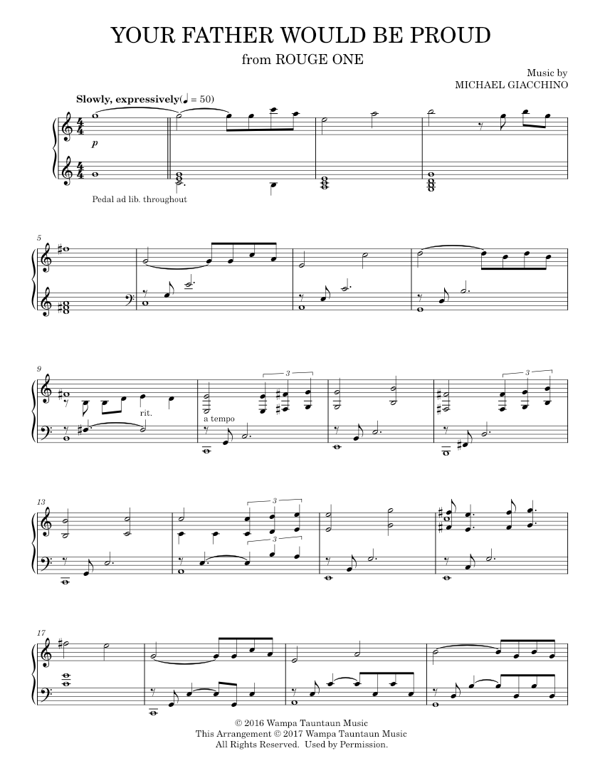 Play Official version of Your Father Would Be Proud Sheet Music by ...