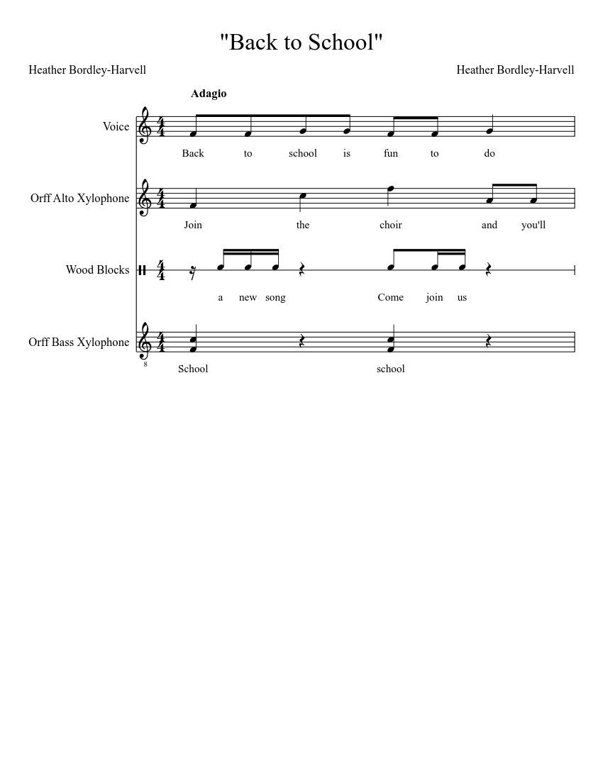 "Back to School" Sheet music for Voice (other) (Solo) | Musescore.com