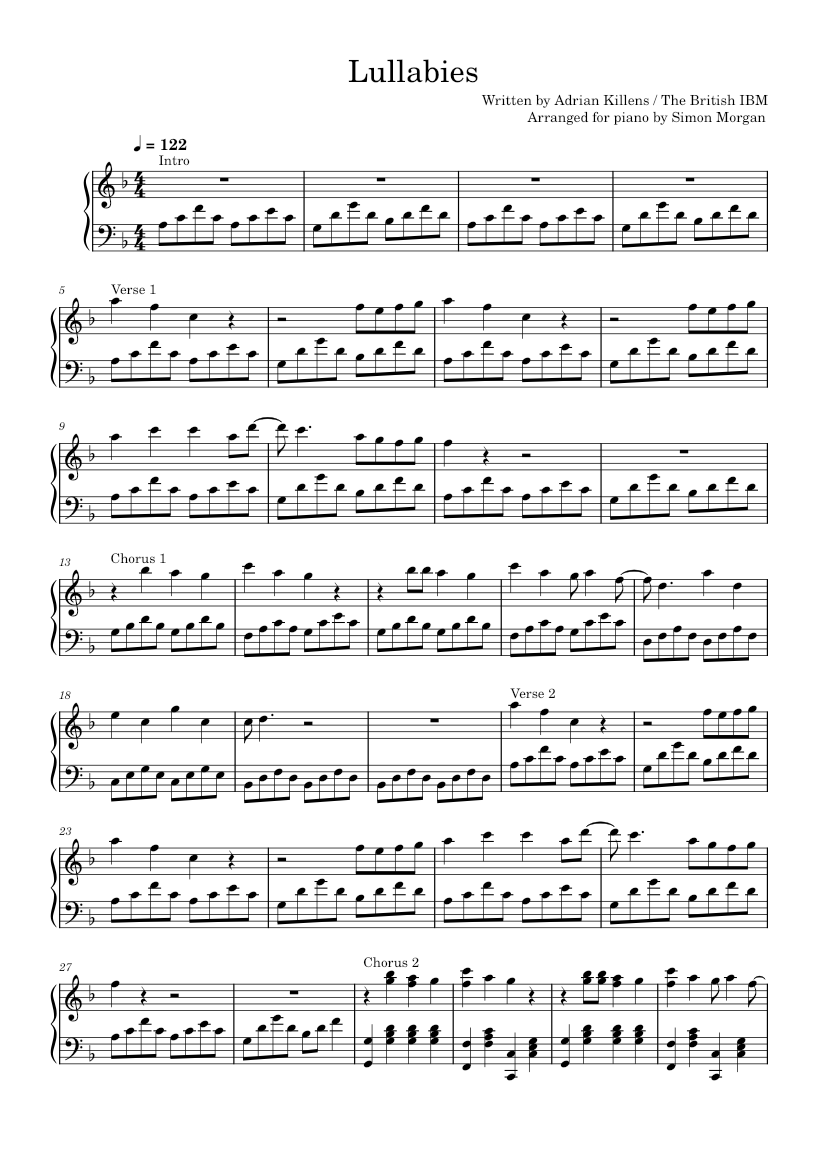 Lullabies – The British IBM Sheet music for Piano (Solo) Easy ...