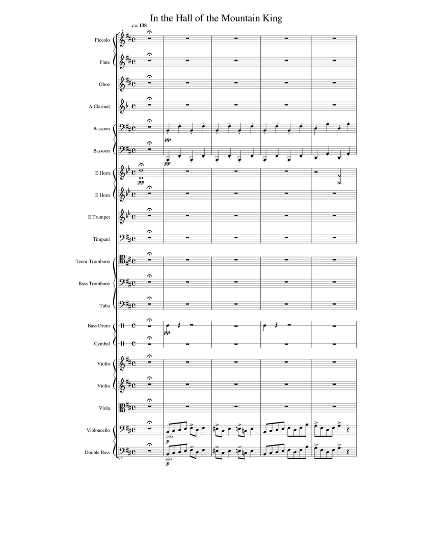 In the Hall of the Mountain King Sheet music for Tuba, Trombone tenor ...