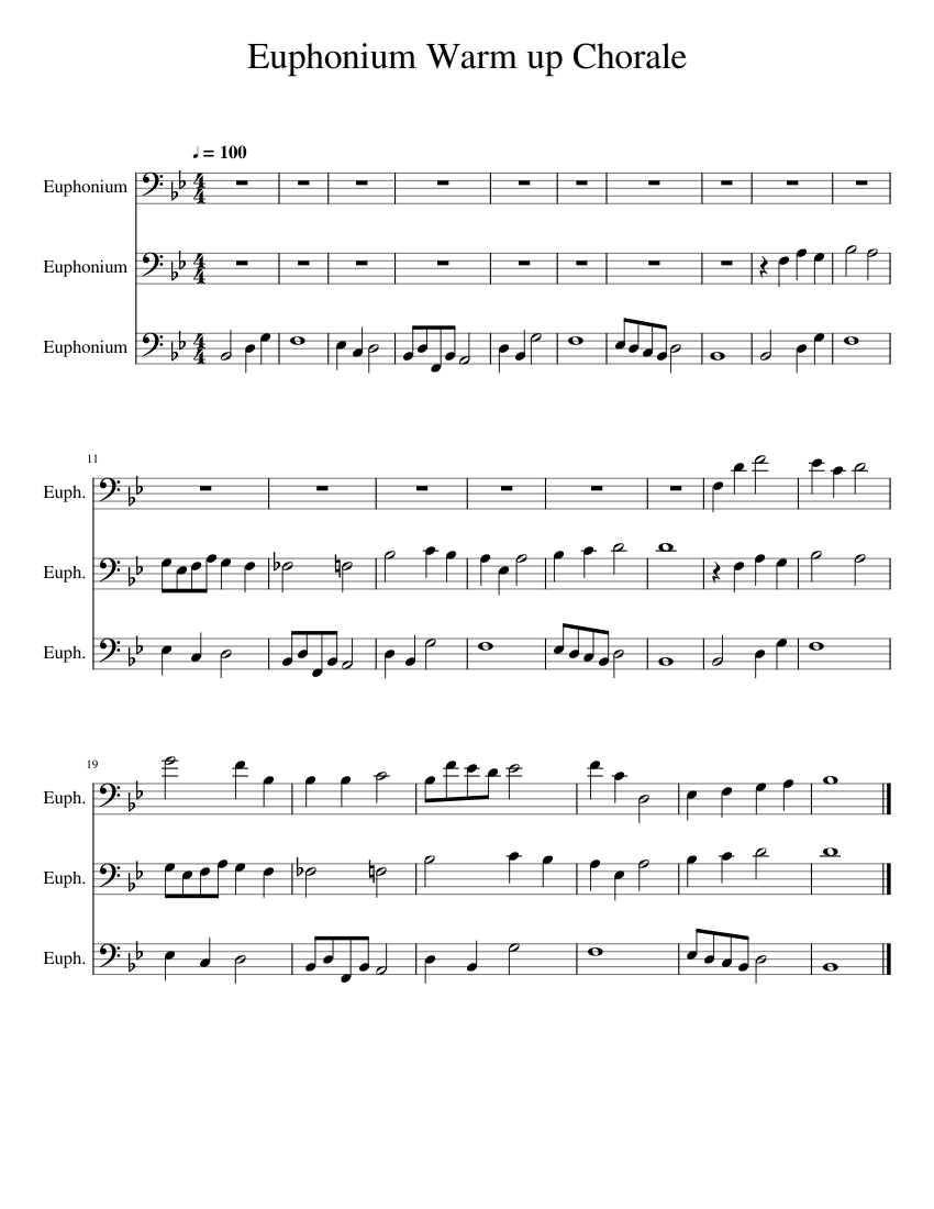 Euphonium_Warm_up_Chorale Sheet music for Euphonium (Mixed Trio ...
