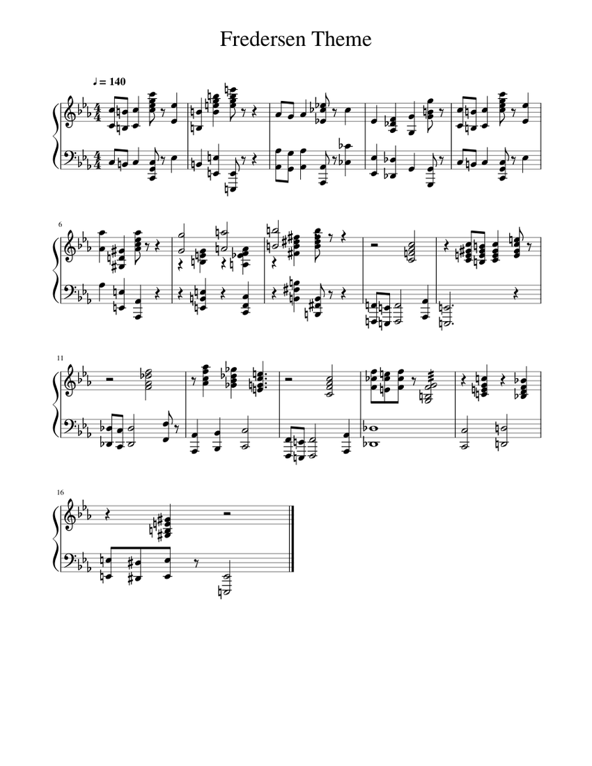Fredersen Theme Sheet music for Piano (Solo) | Musescore.com