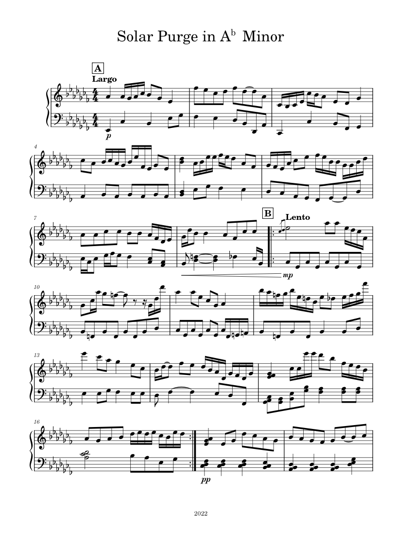 Solar_Purge_in_A_Flat_Minor Sheet music for Piano (Solo) | Musescore.com