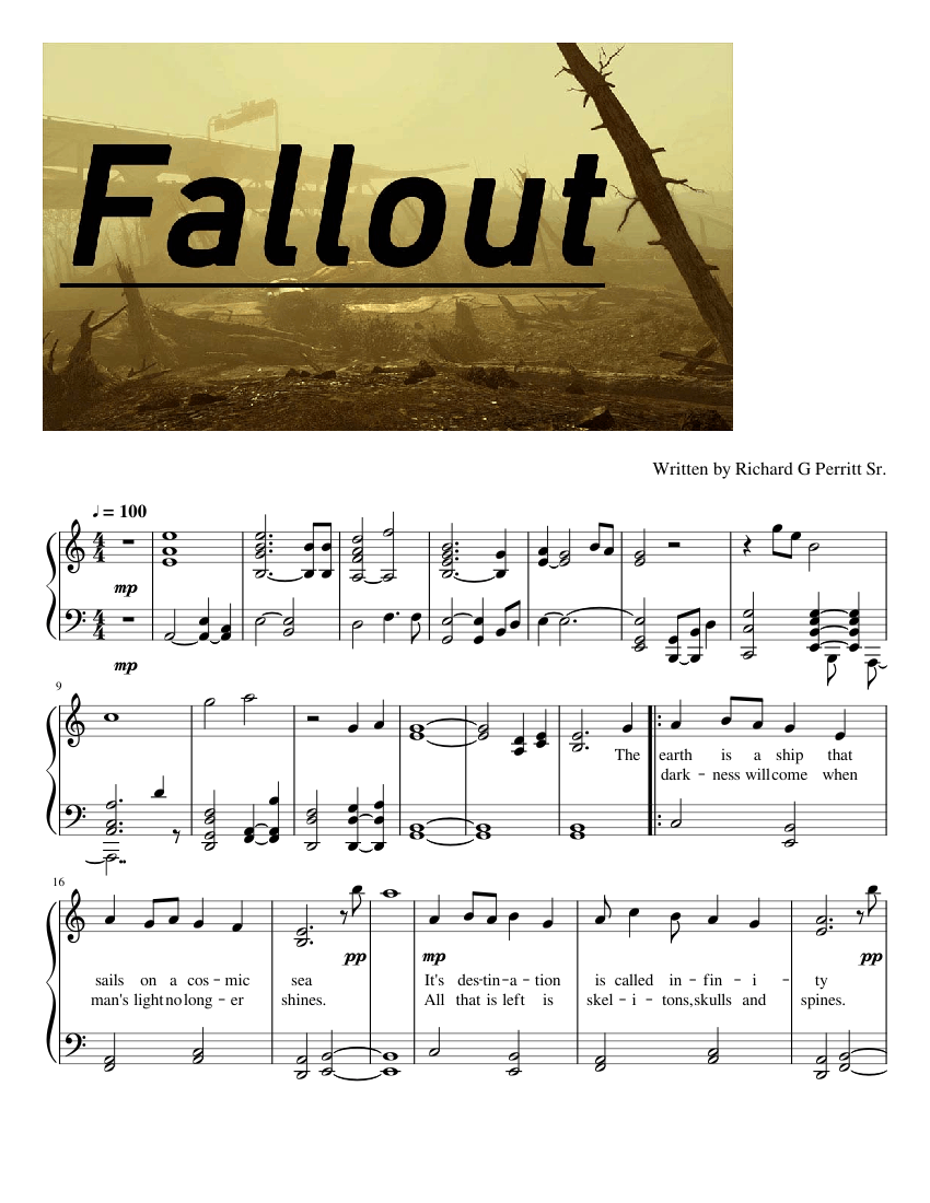Fallout(Lyrics) Sheet music for Piano (Solo) Easy | Musescore.com