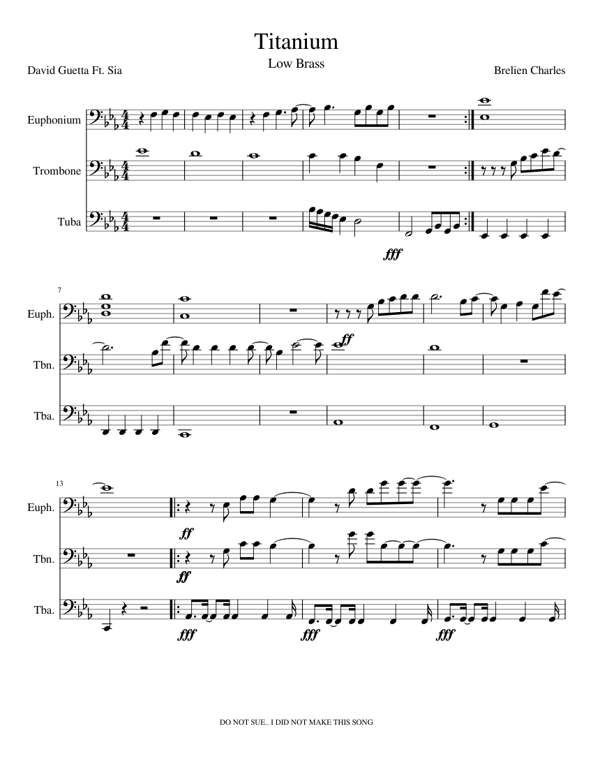 Titanium Low Brass Sheet music for Trombone, Tuba (Brass Duet ...