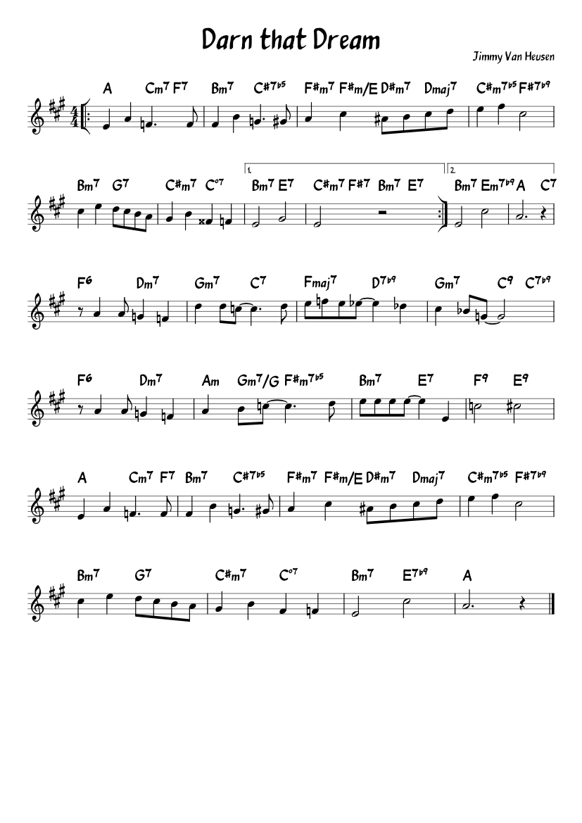 Darn that Dream Sheet music for Piano (Solo) Easy | Musescore.com