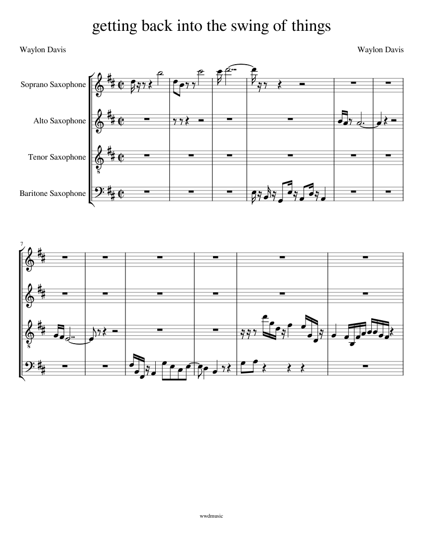 getting back into the swing of things Sheet music for Saxophone alto ...