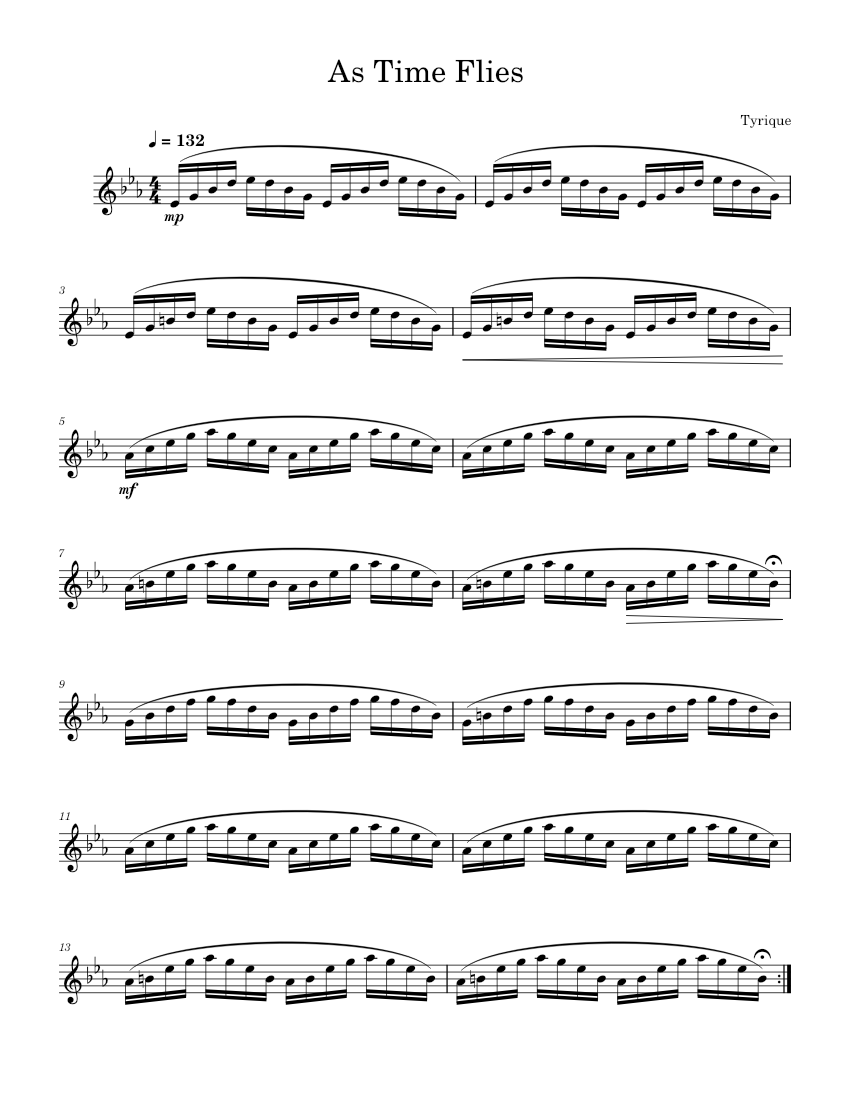 As time flies Sheet Music for Clarinet other (Solo) | MuseScore.com