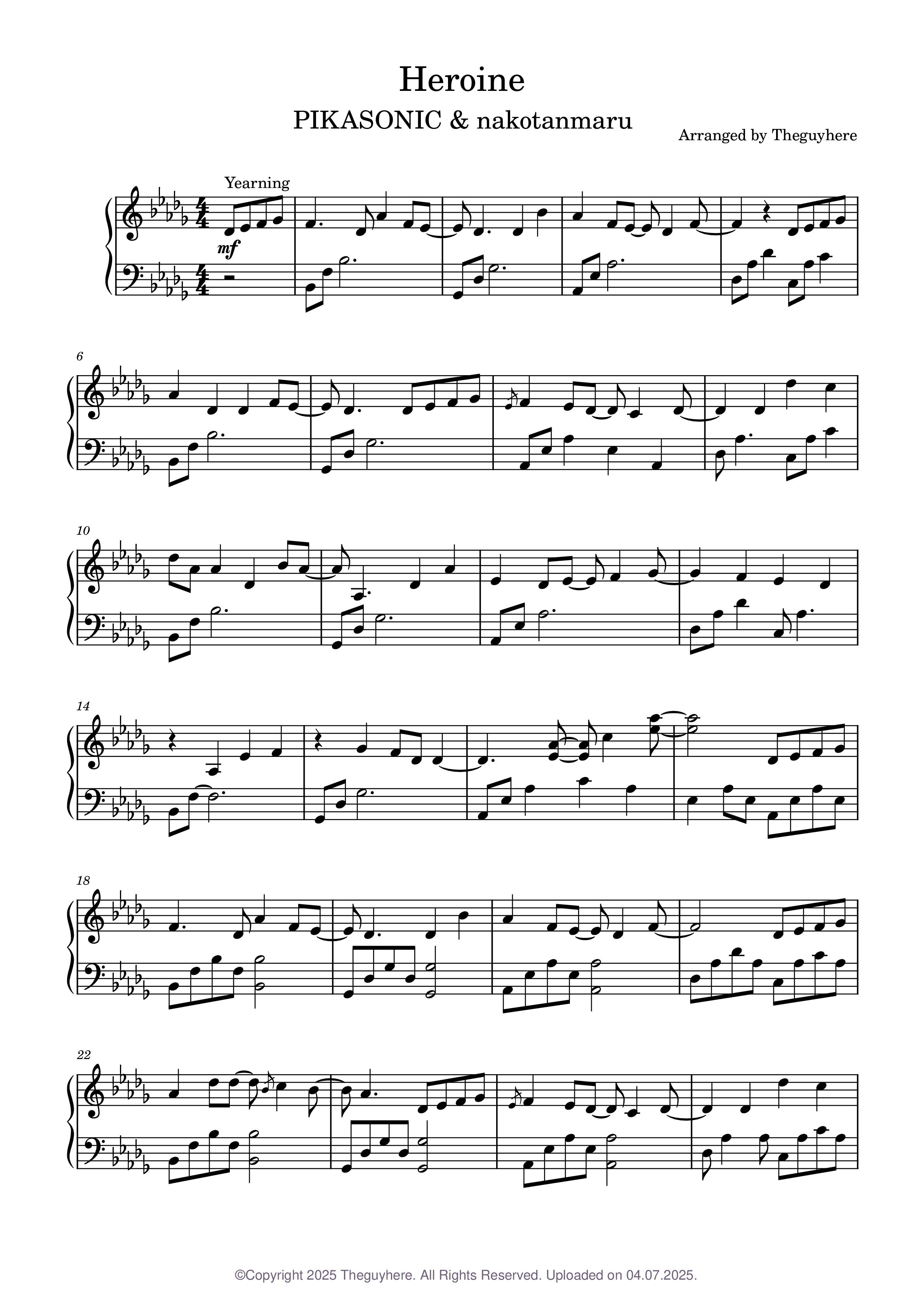 Heroine - PIKASONIC & nakotanmaru Sheet Music for Piano (Solo ...
