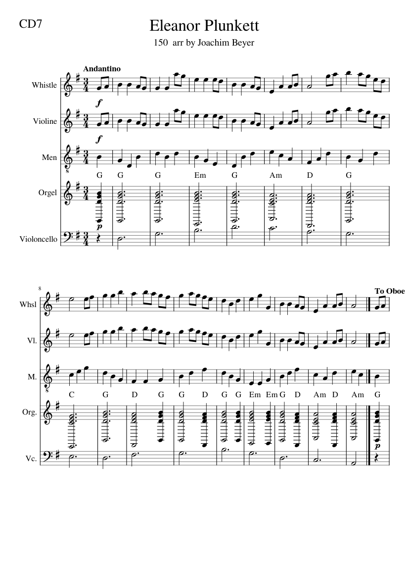 Eleanor Plunkett – Misc tunes Sheet music for Organ, Male, Flute ...