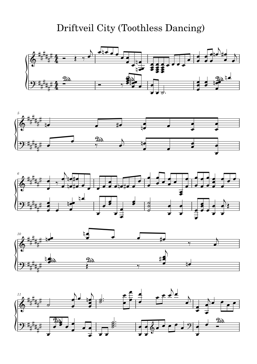 Driftveil City – Hitomi Sato (Toothless Dancing) Sheet Music for Piano ...