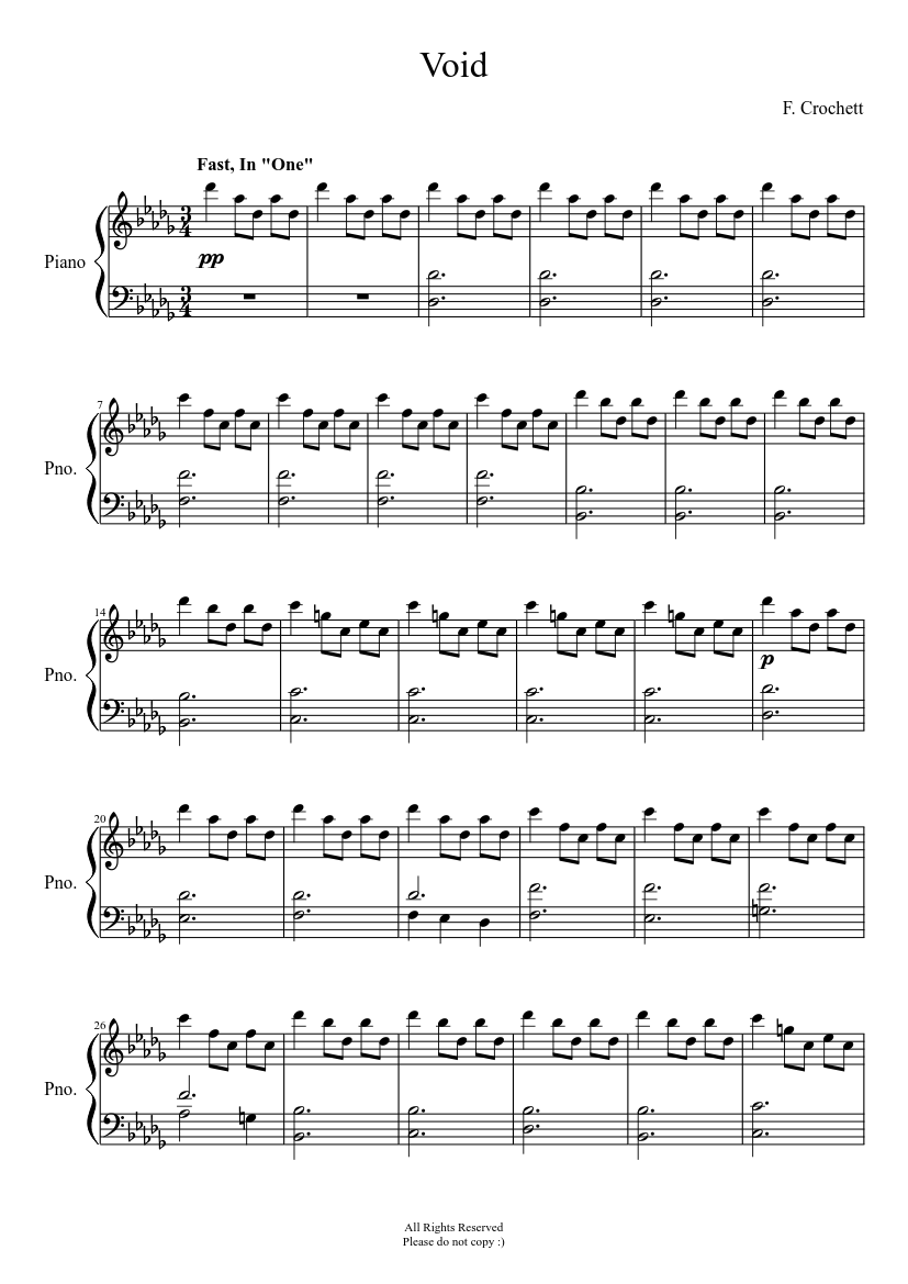 Void Sheet Music for Piano (Solo) easy | MuseScore.com