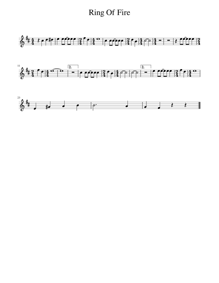 Ring_Of_Fire Sheet music for Piano (Solo) | Musescore.com