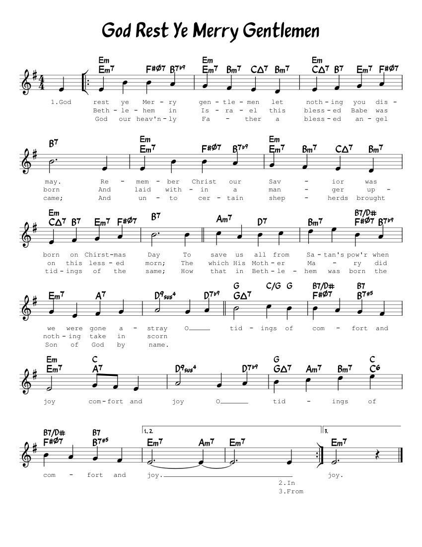 God Rest Ye Merry Gentlemen Sheet music for Piano (Solo) Easy ...