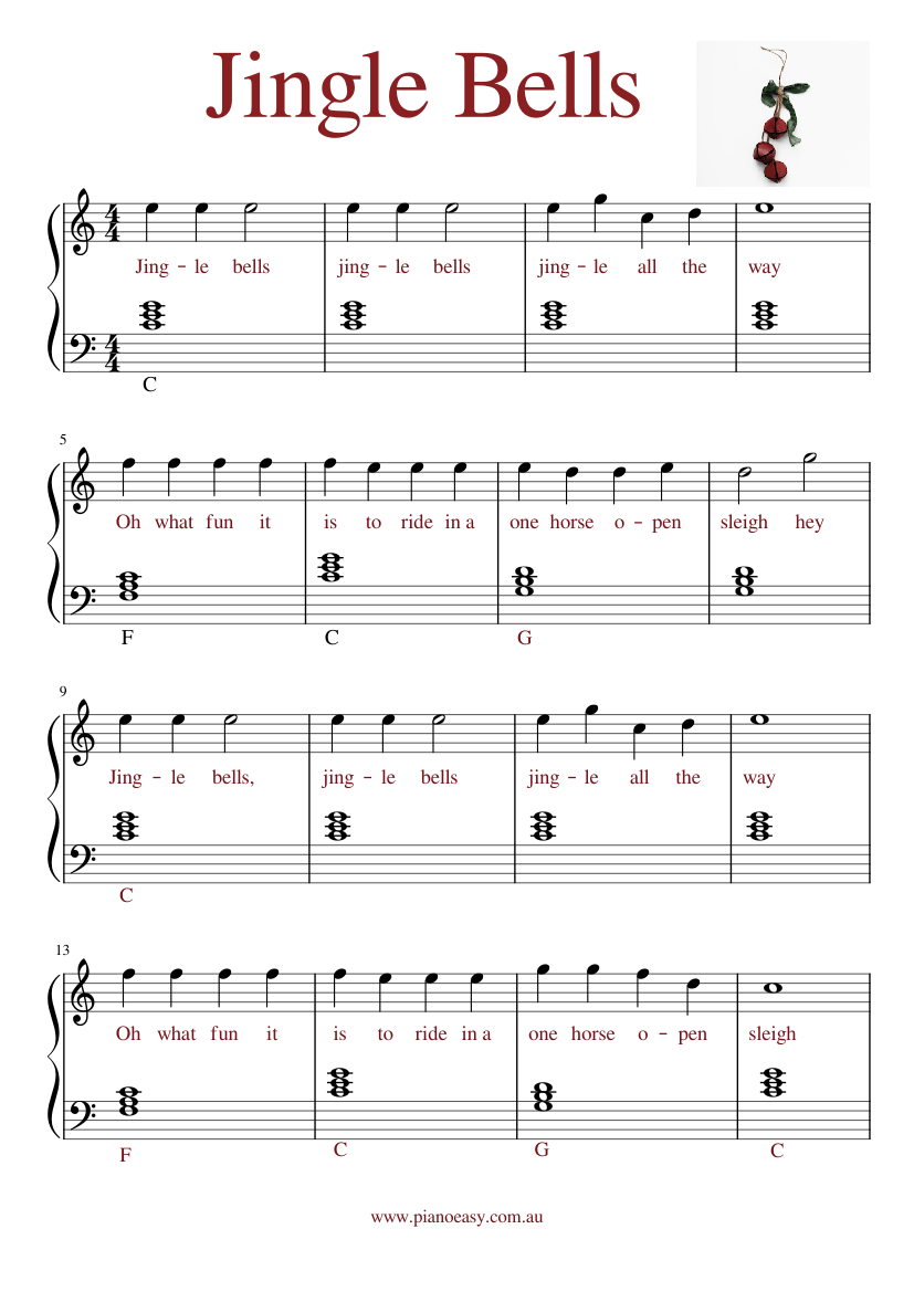 Jingle Bells Sheet music for Piano (Solo) Easy | Musescore.com