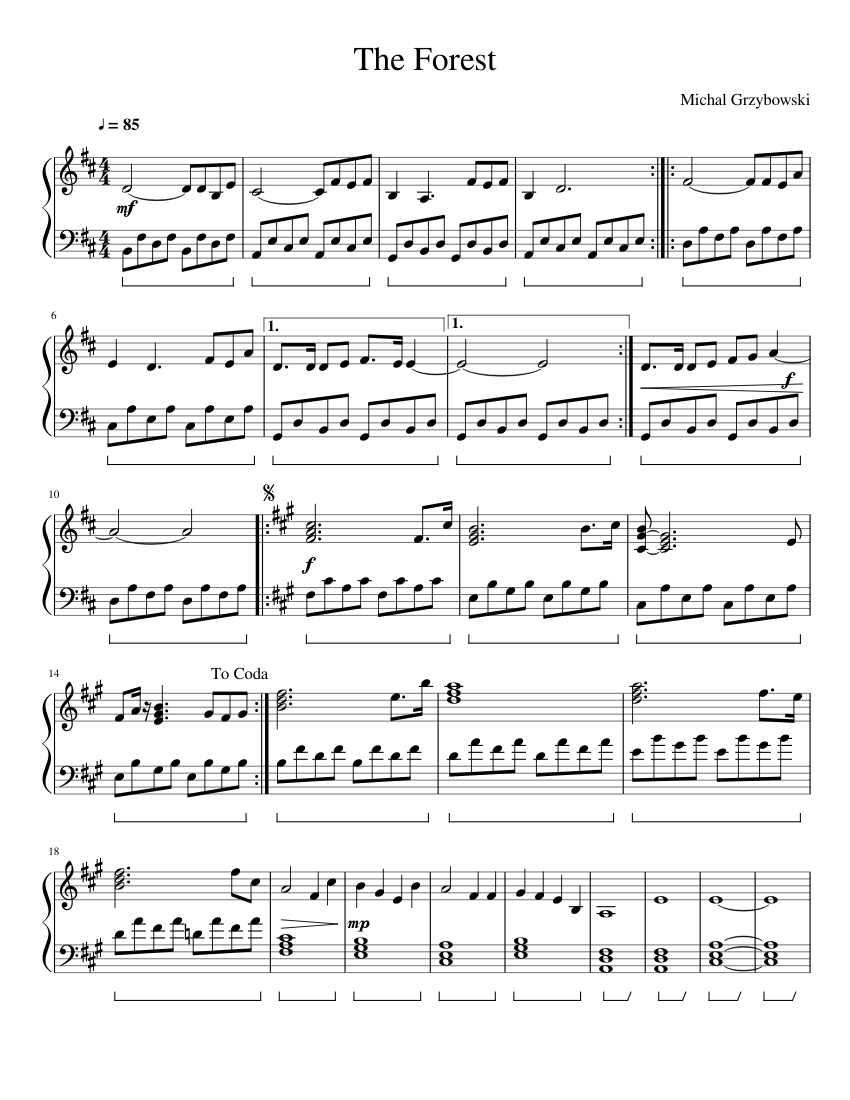The forest Sheet music for Piano (Solo) | Musescore.com