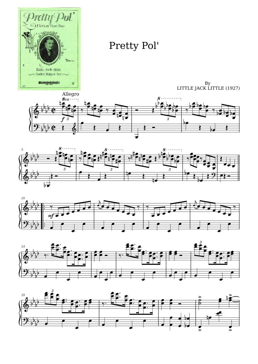 Pretty Pol' by Little Jack Little (1927) Sheet Music for Piano (Solo ...