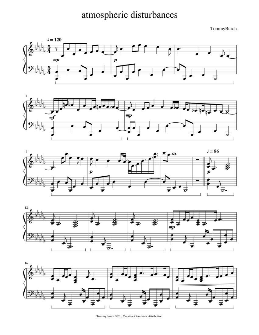 atmospheric disturbances Sheet music for Piano (Solo) | Musescore.com