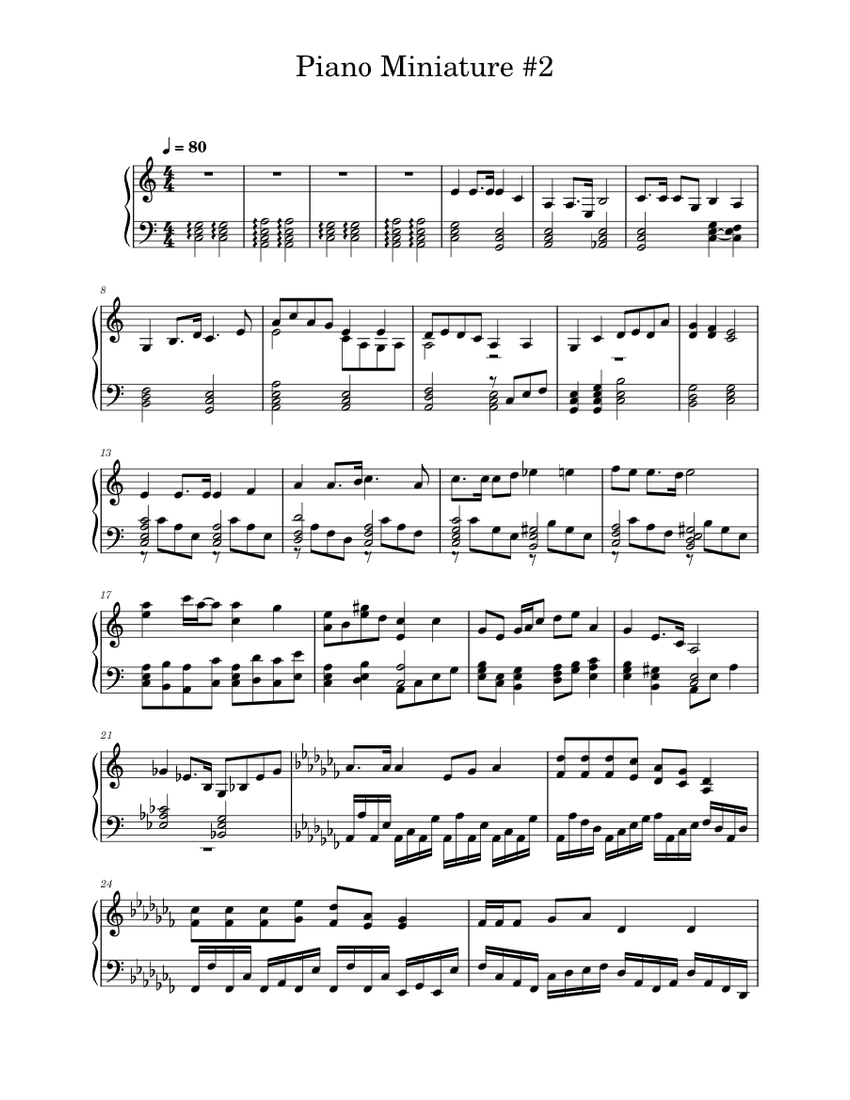 Piano_Miniature_#2 Sheet music for Piano (Solo) | Musescore.com