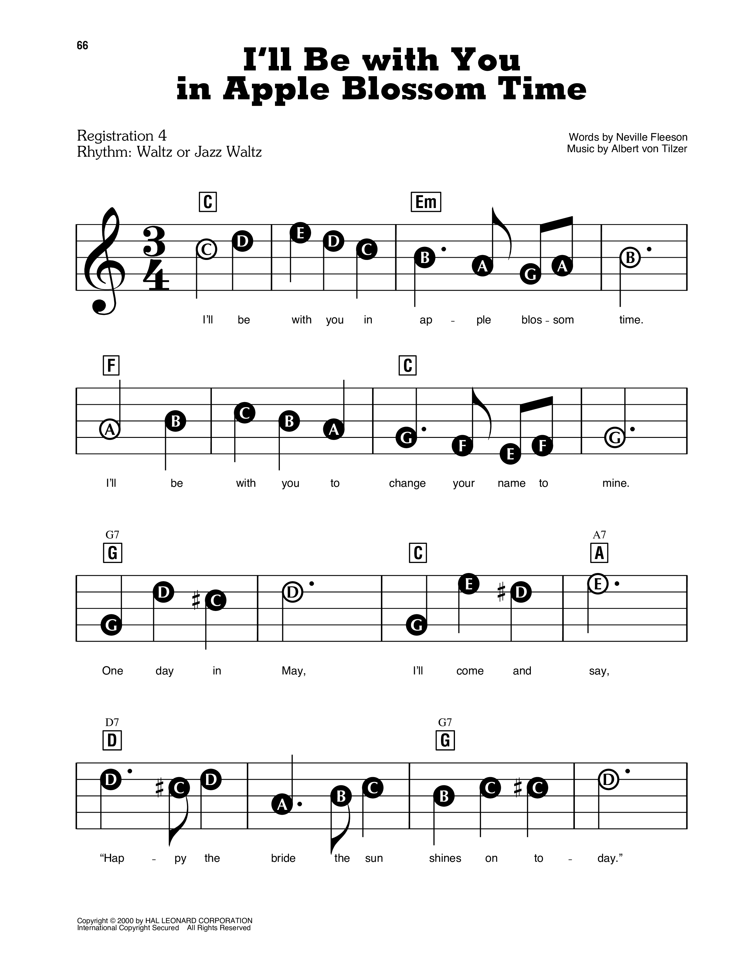Play Official version of I'll Be With You In Apple Blossom Time sheet ...