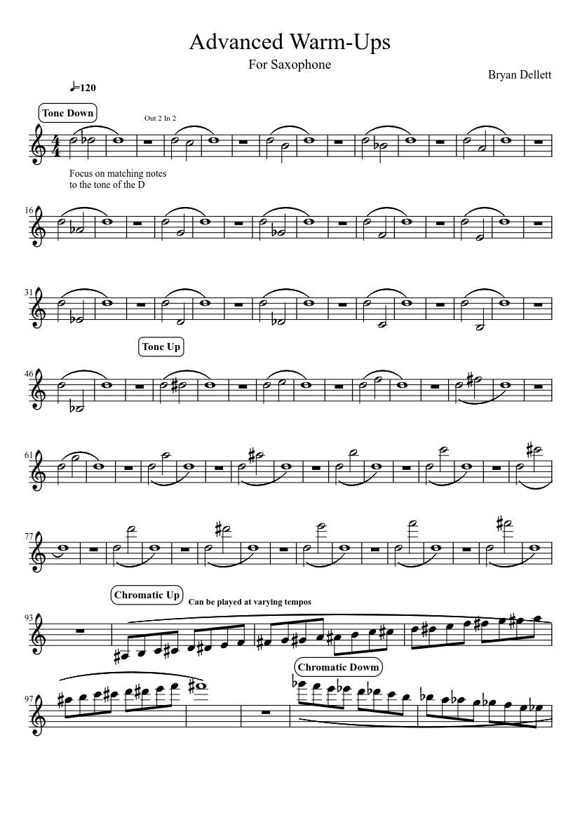 Advanced Warm-Ups Sheet music for Saxophone alto (Solo) | Musescore.com