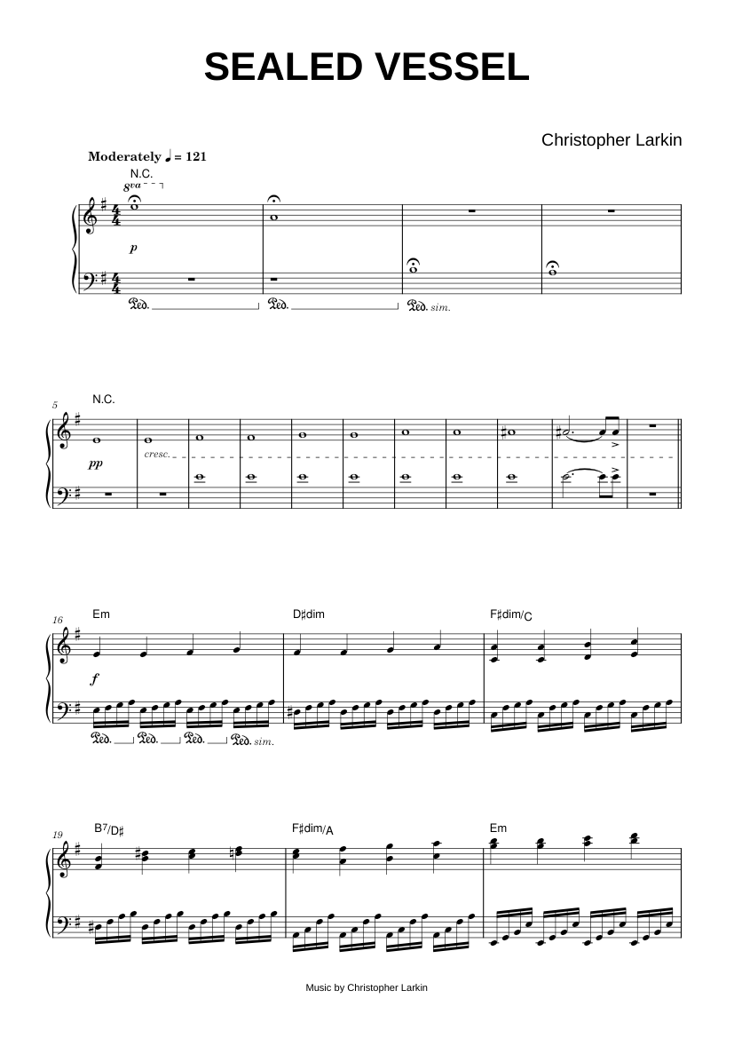 Play Official version of Sealed Vessel Sheet Music by Christopher ...