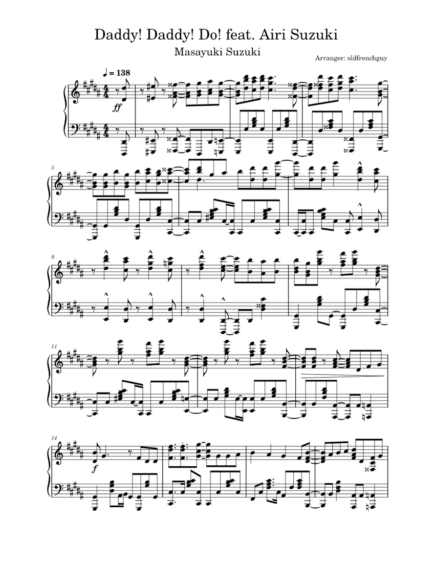 DADDY! DADDY! DO! – Masayuki Suzuki Sheet music for Piano (Solo ...