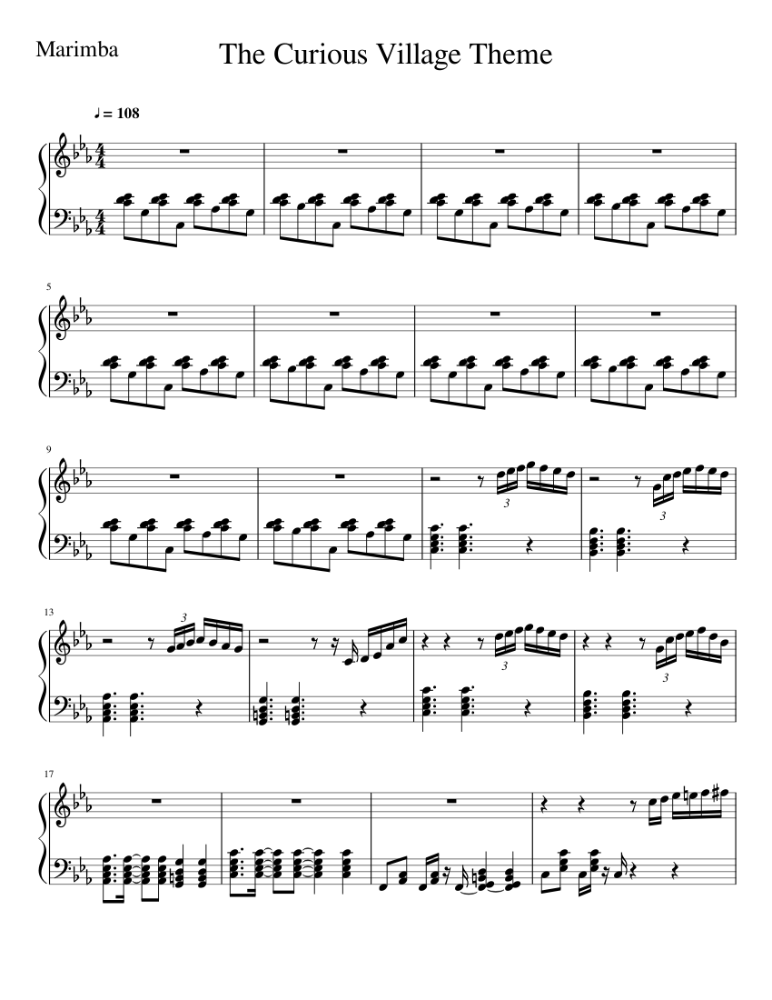 Marimba part Sheet music for Piano (Solo) | Musescore.com