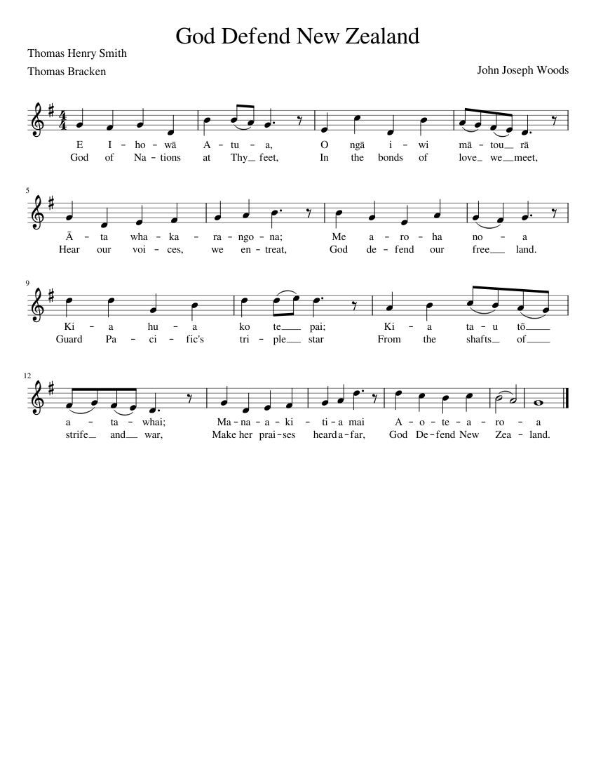 God Defend New Zealand Sheet music for Piano (Solo) Easy | Musescore.com