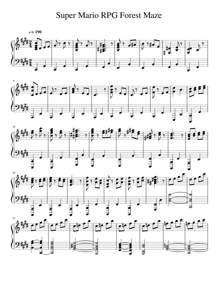 Mario RPG Forest Maze Sheet music for Piano (Solo) | Musescore.com