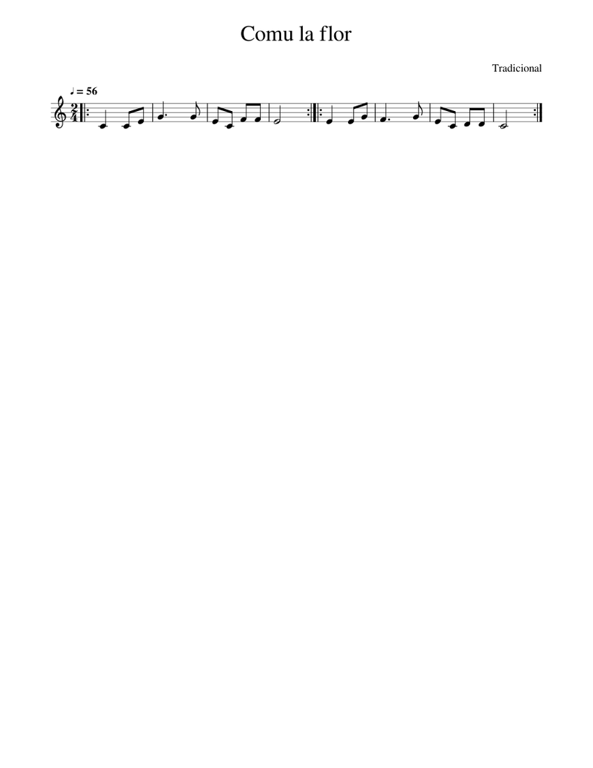 Traditional music - Comu la flor Sheet music for Piano (Solo ...